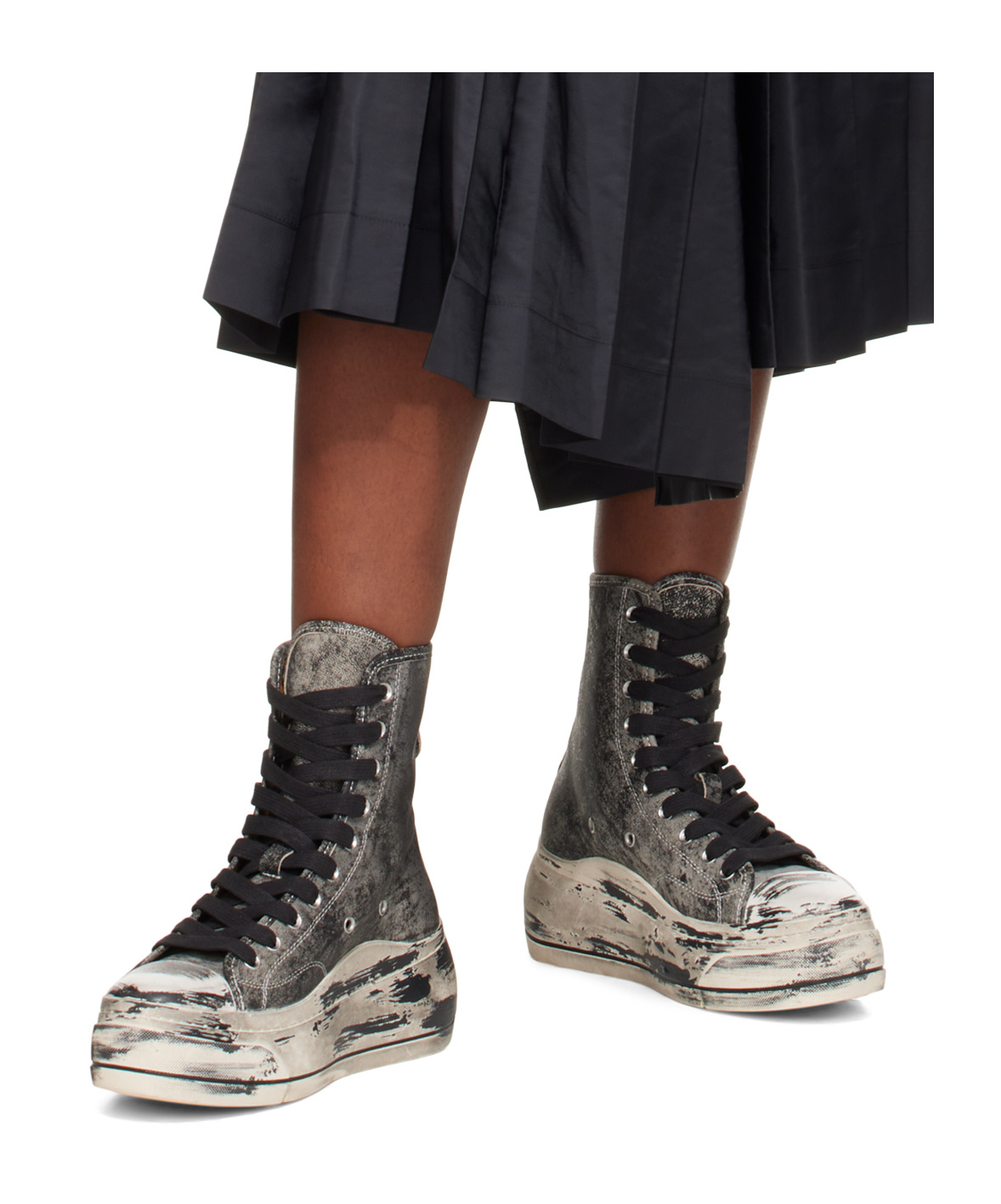R13 R13 Distressed-Effect Zip-Fastening High Top Sneakers